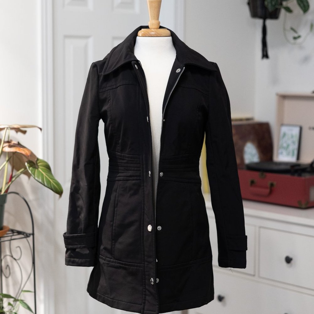 Kenneth Cole Reaction Sturdy Black Rain Jacket With R… - Gem